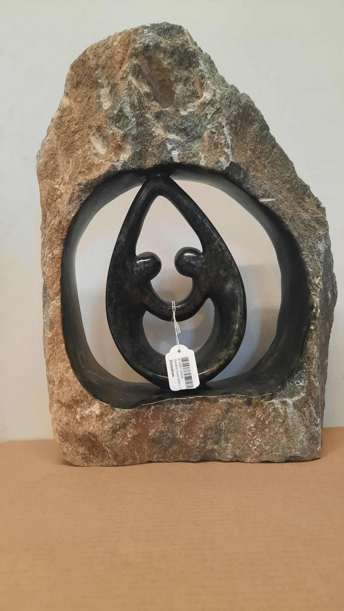 Soapstone statue of Dancers in rough stone