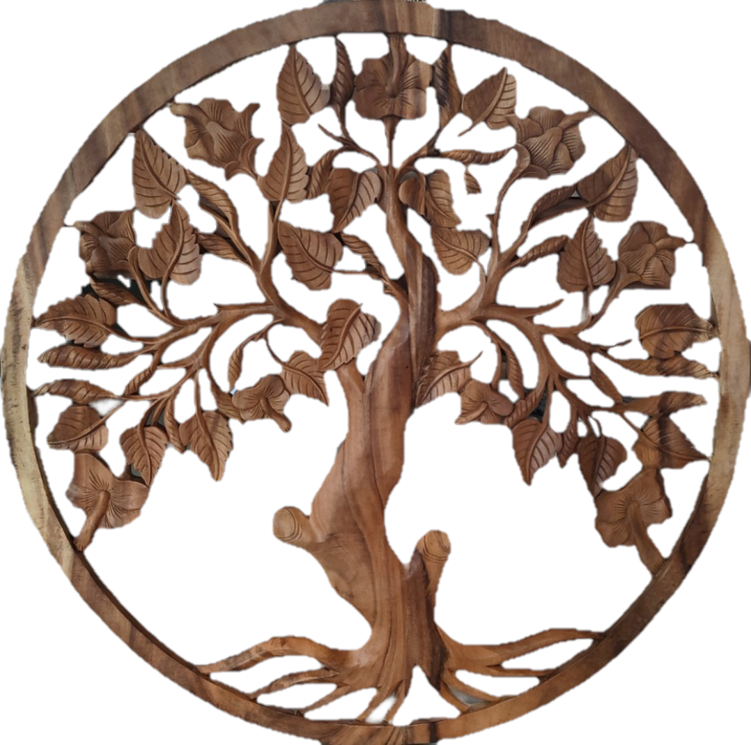 Wall panel wood around Tree of Life 100cm