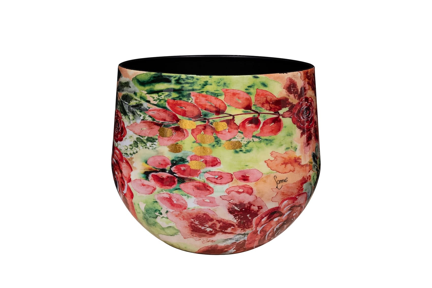 Pot metaal Rose Rouge buikvorm in 3 maten - Eliassen.nl