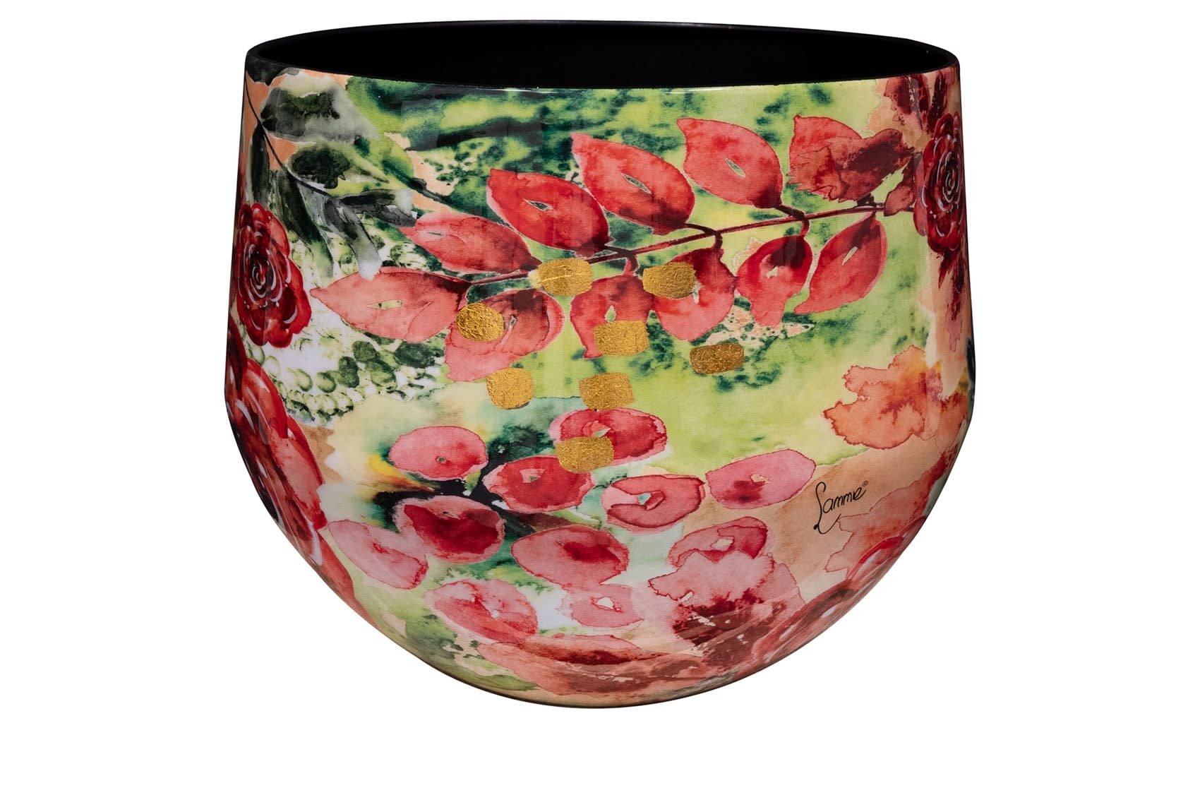 Pot metaal Rose Rouge buikvorm in 3 maten - Eliassen.nl