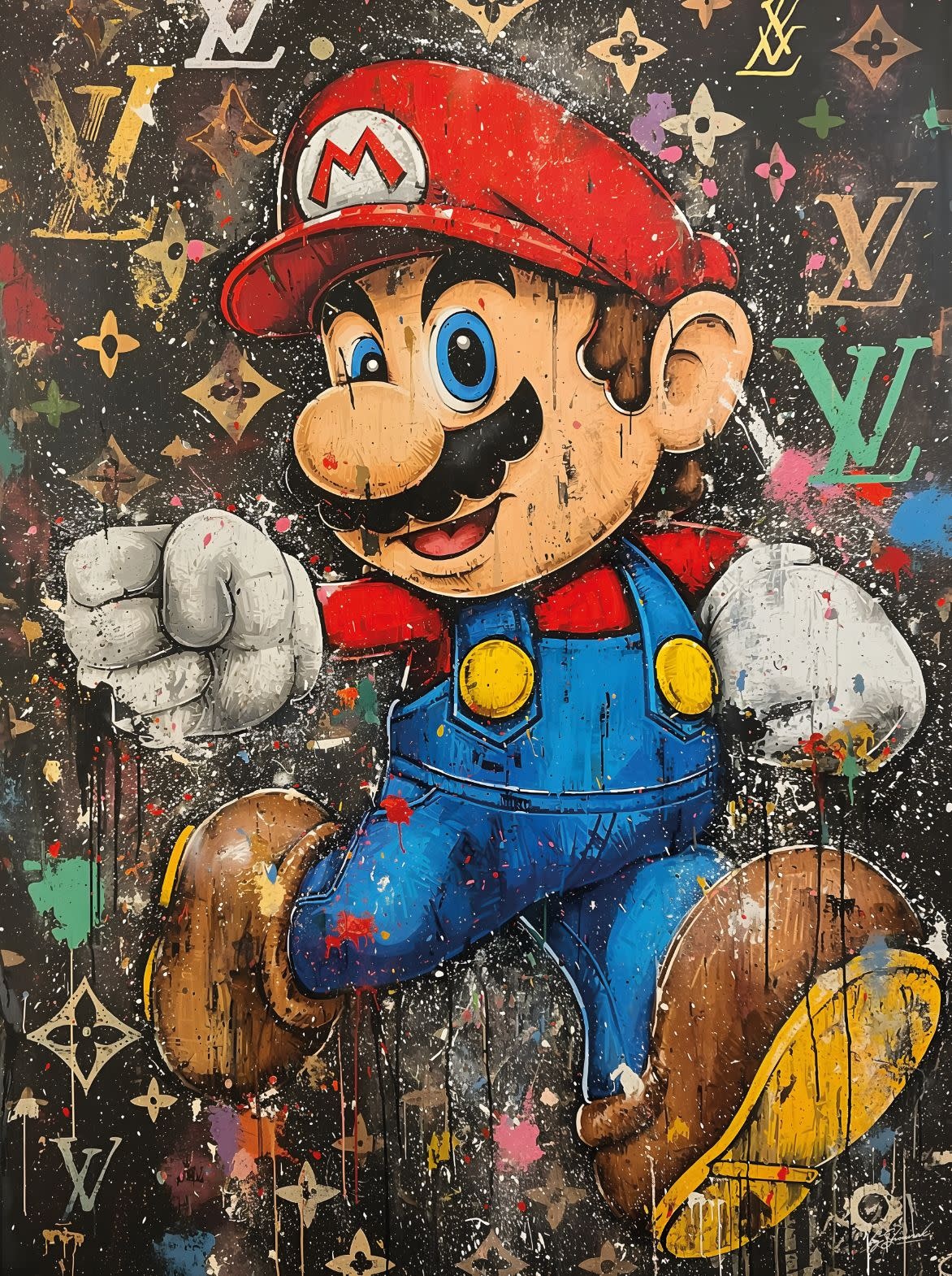 Glass painting Mario Luis vuitton 60x80cm