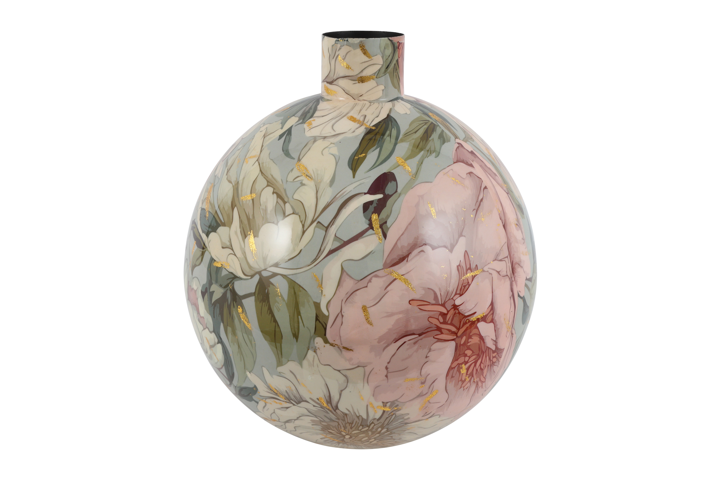 Bolvaas metaal Pioen roze 40cm - Eliassen.nl