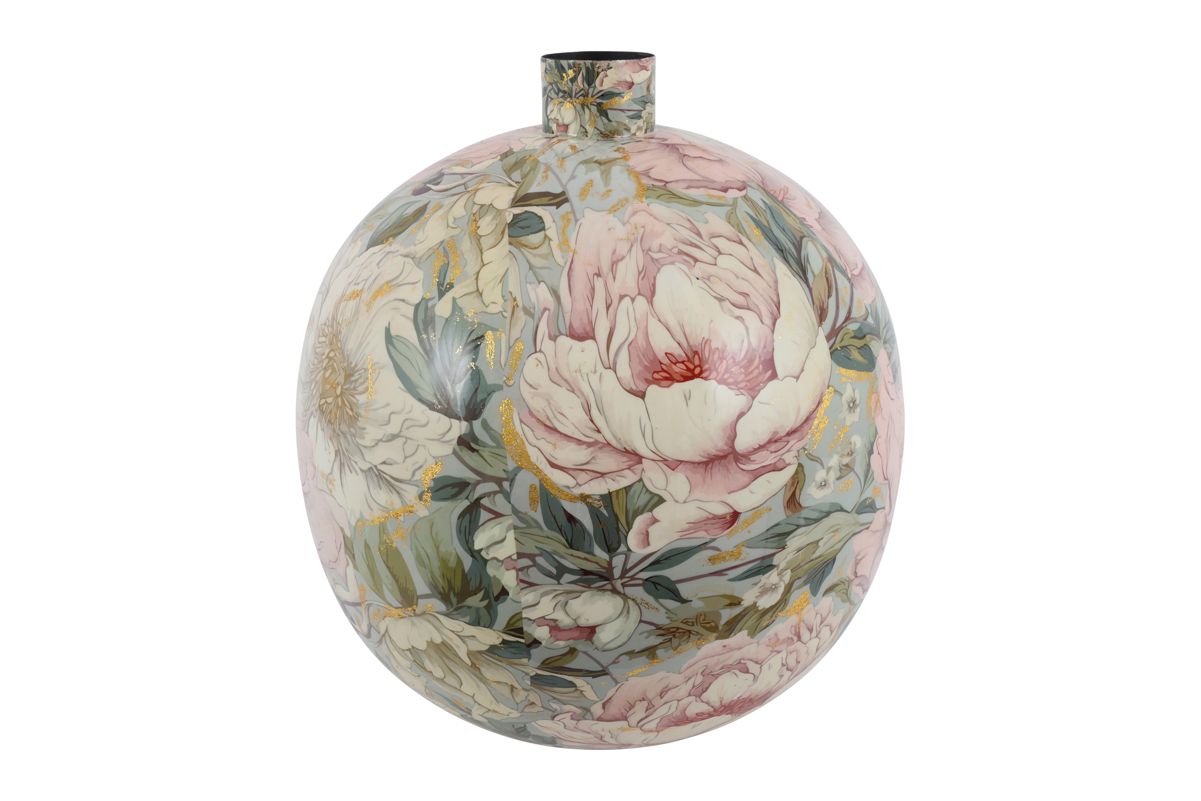 Bolvaas metaal Pioen roze 49cm - Eliassen.nl