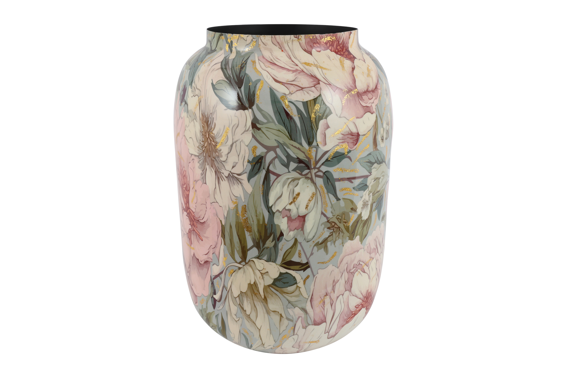 Vaas metaal Pioen roze 51cm - Eliassen.nl