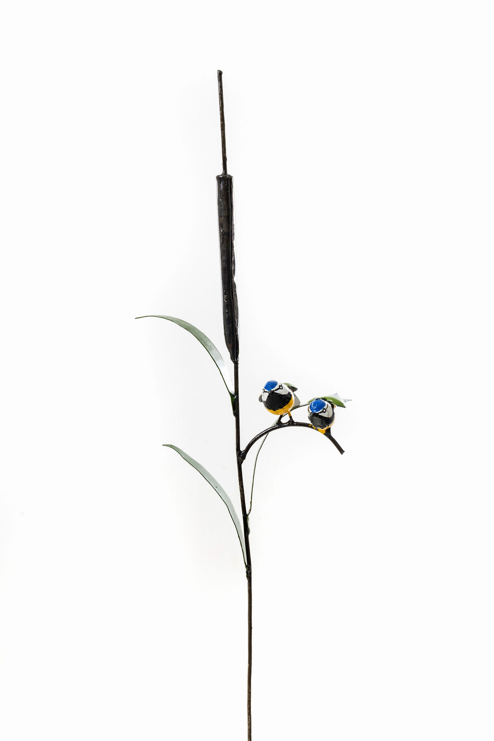 Zimba-arts Garden stick 3 great tits in the reeds 100cm - Eliassen.nl