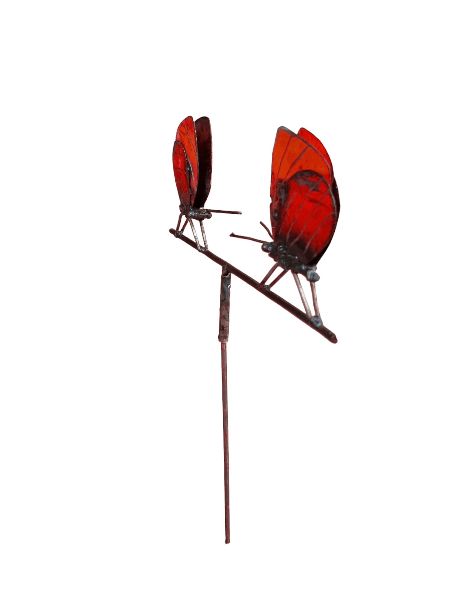 Zimba-arts Garden stick butterfly double red 90cm - Eliassen.nl