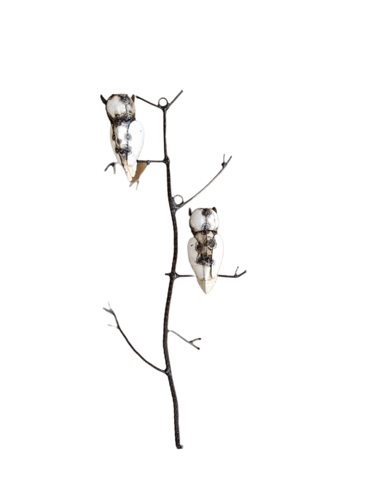 Zimba-arts Garden stick 2 white owls 65cm - Eliassen.nl