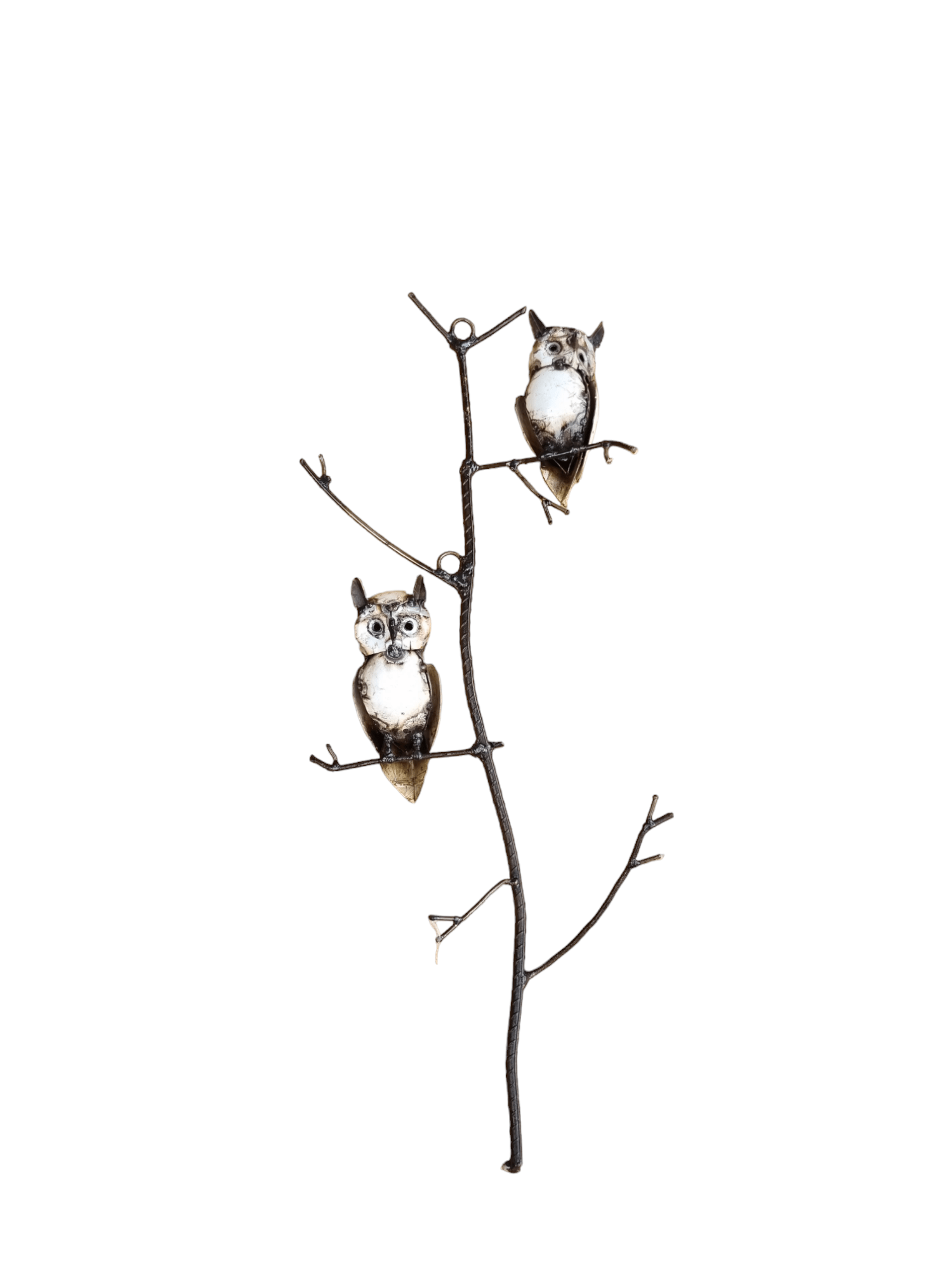 Zimba-arts Garden stick 2 white owls 65cm - Eliassen.nl