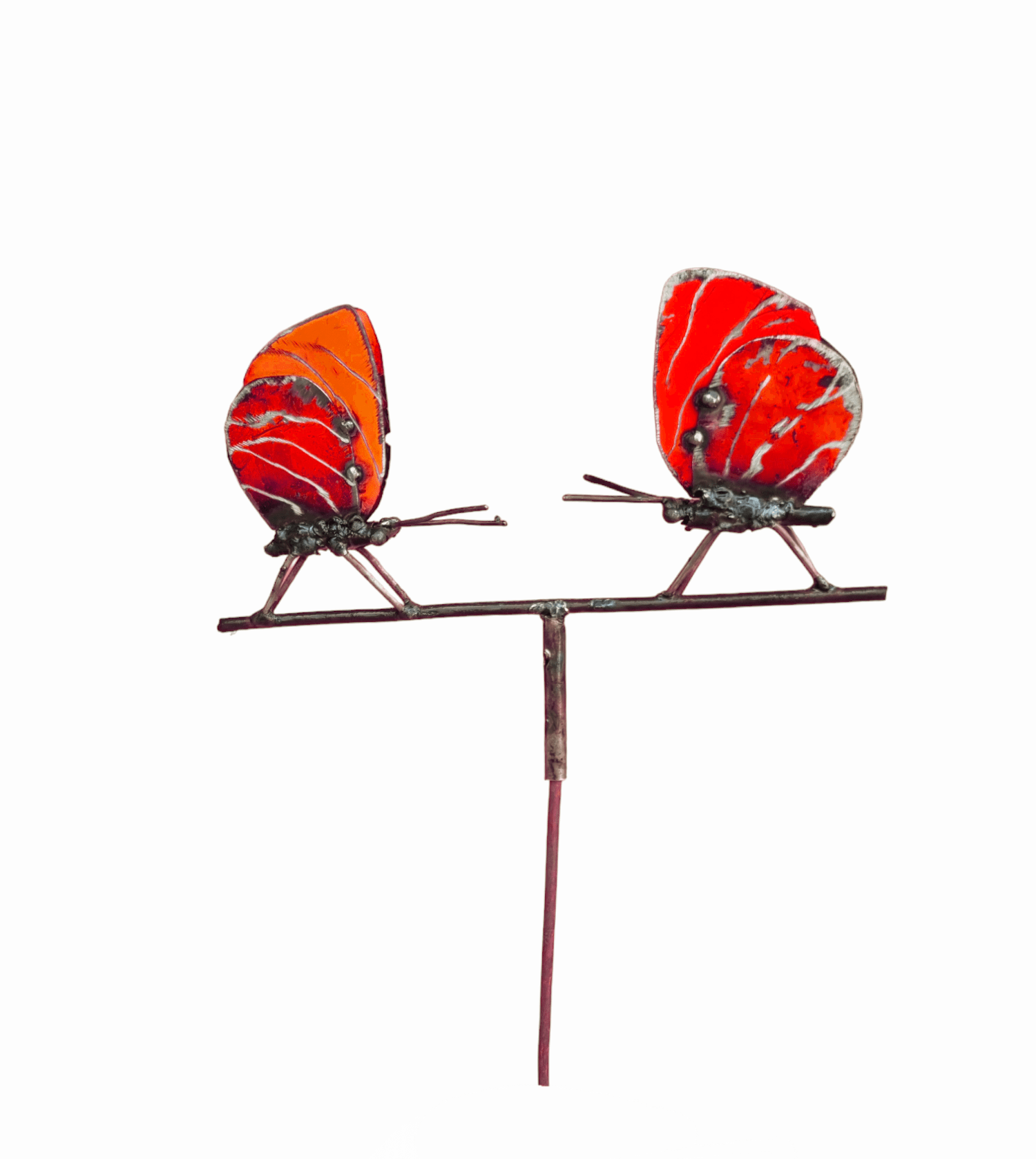 Zimba-arts Garden stick butterfly double red 90cm - Eliassen.nl